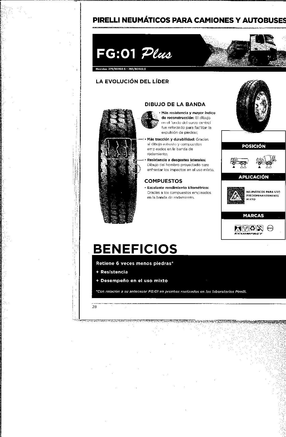Pirelli 295/80 R22.5 FG01 PLUS M+S Dirección-Mixto AGOTADO - Neumacenter Web